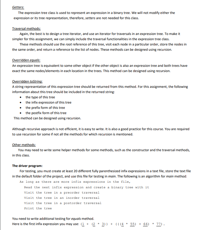 Solved Assignment 1 An algebraic expression tree Goals: | Chegg.com
