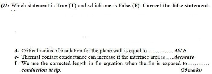 Solved Q1: Which statement is True (T) and which one is | Chegg.com
