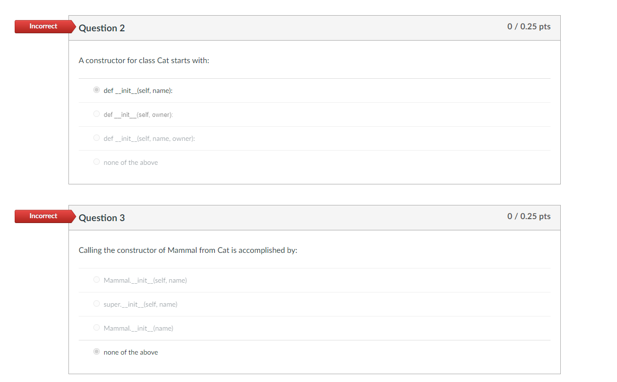 Solved A constructor for class Cat starts with: def | Chegg.com