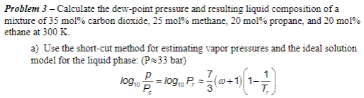 Solved Problem 3 - Calculate the dew-point pressure and | Chegg.com