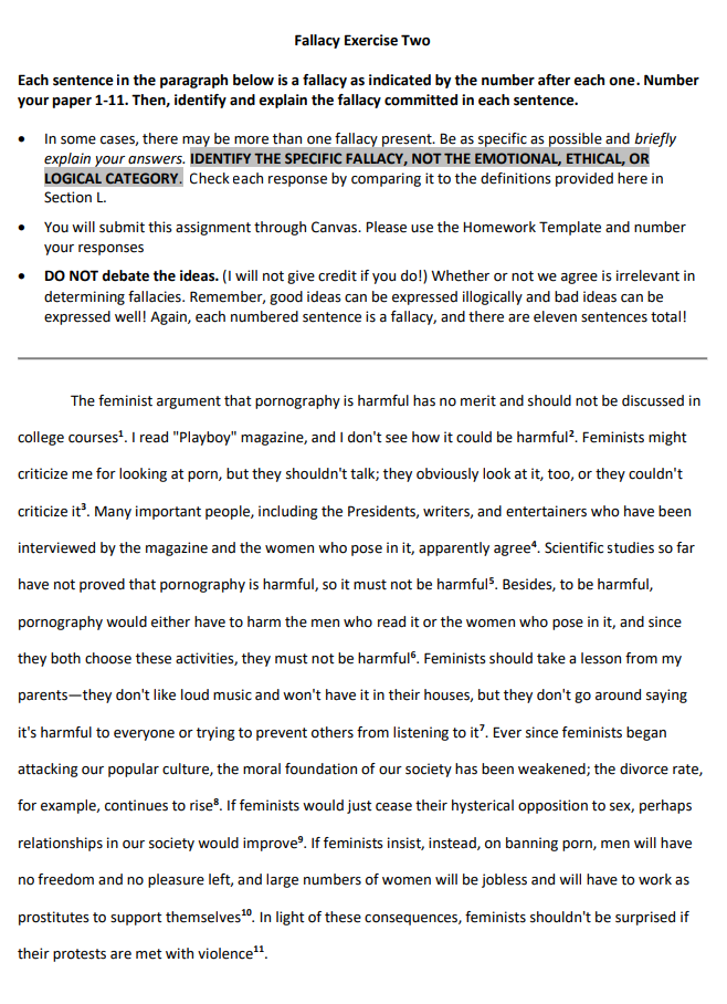 Please identify and explain the specific fallacy for | Chegg.com