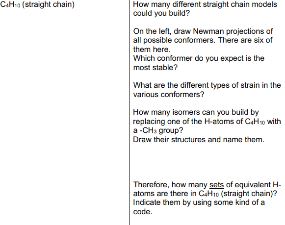 Solved C4H10 (straight chain) How many different straight | Chegg.com