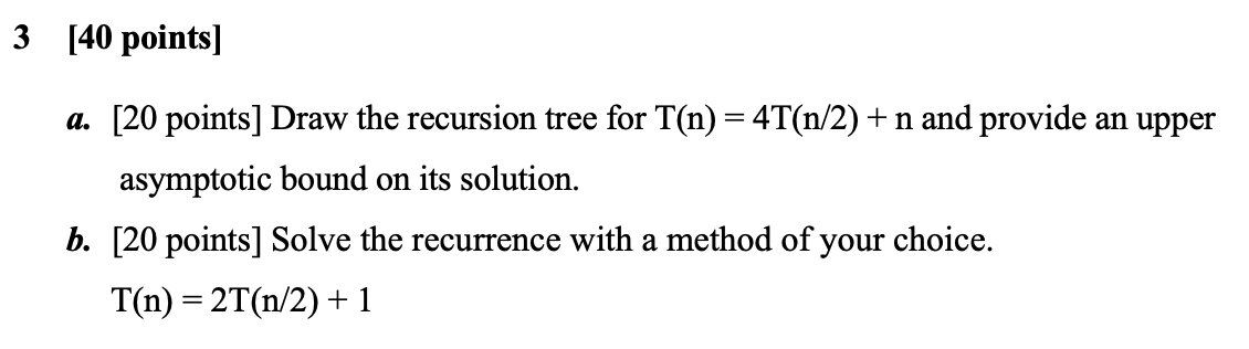 Solved Questions 3a and 3b: | Chegg.com