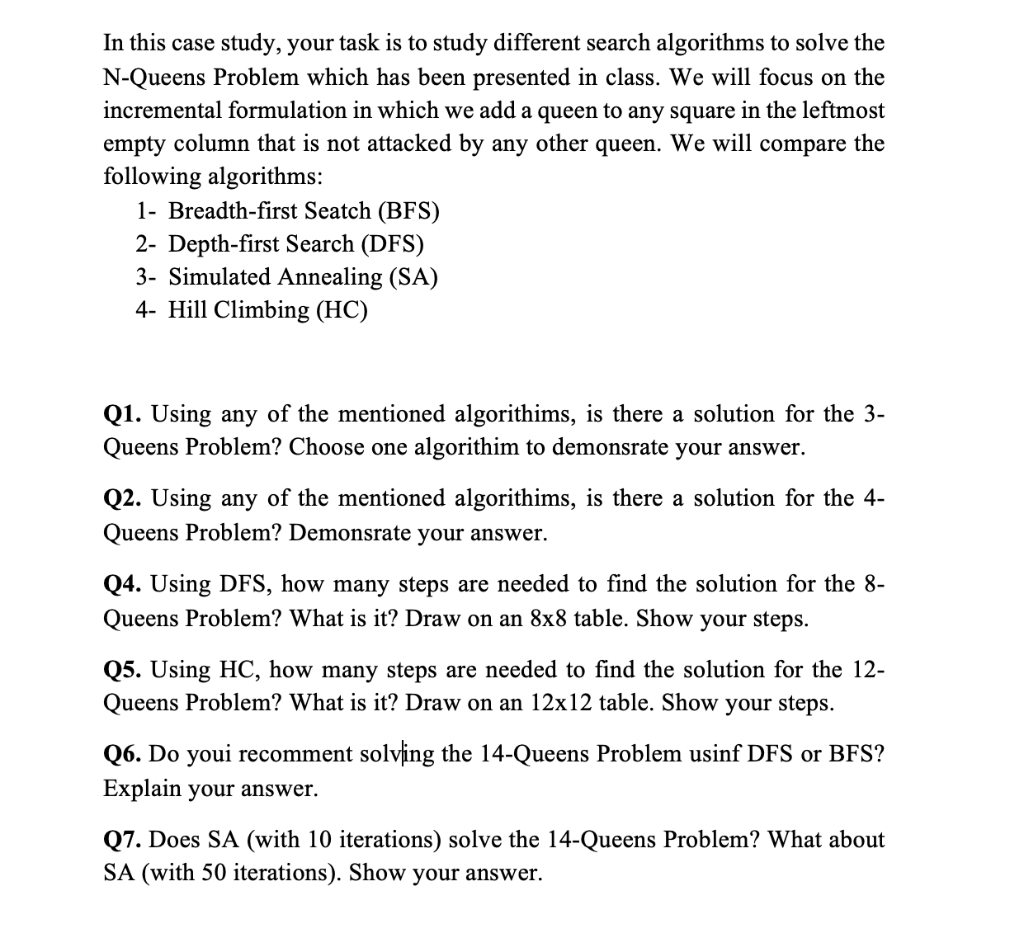 Solved In this case study, your task is to study different | Chegg.com