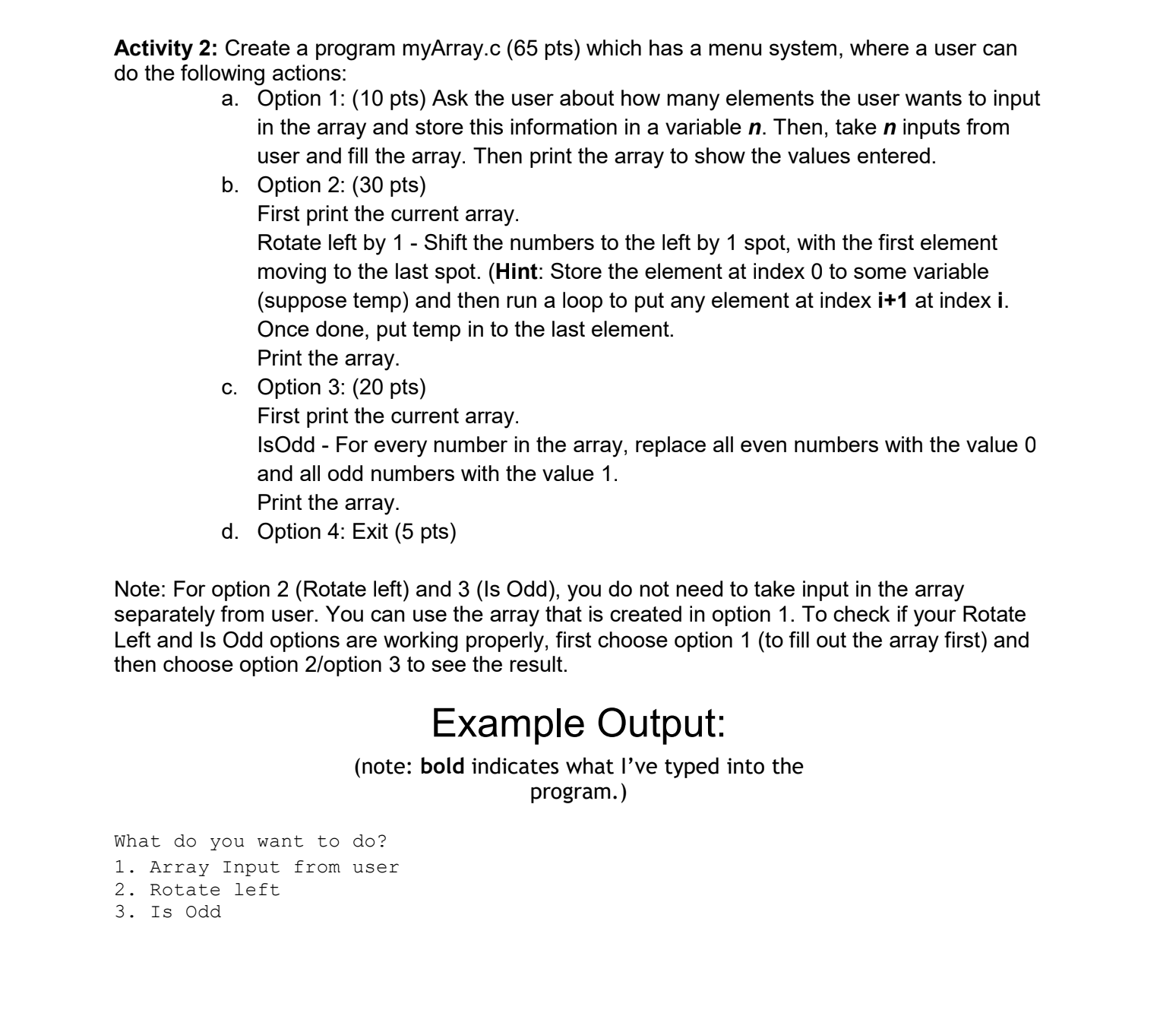 Solved Activity 2 Create A Program Myarray C 65 Pts Which