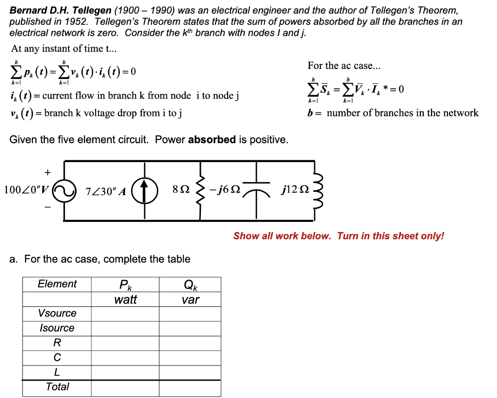 Solved Bernard D.H. Tellegen (1900 – 1990) was an electrical | Chegg.com
