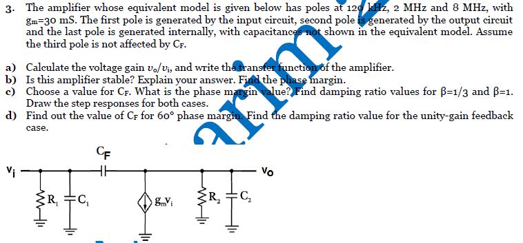 The amplifier whose equivalent model is given below | Chegg.com