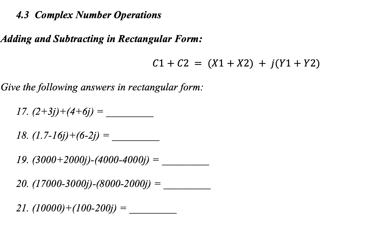 Solved 4.2 Complex Number Conversion Using the | Chegg.com