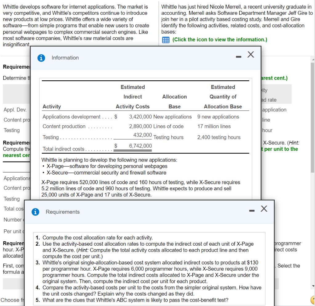 Solved Whittle develops software for internet applications. | Chegg.com