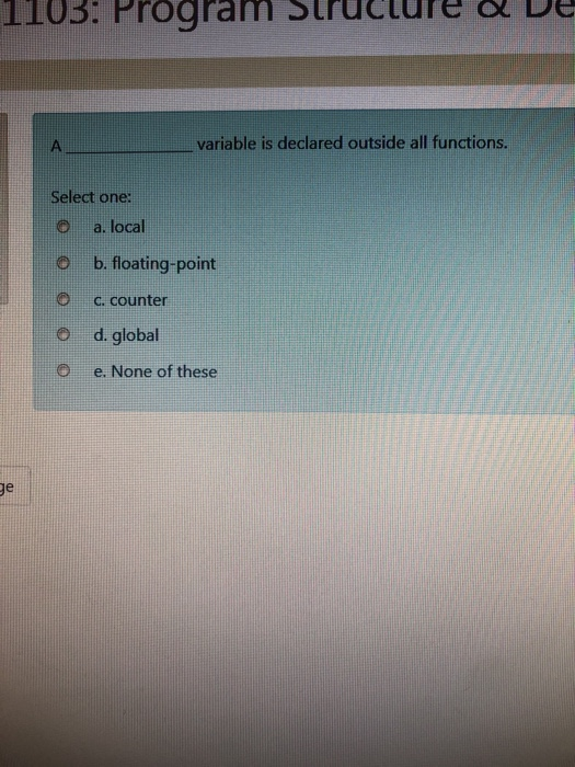 Solved 1103: Program Structure & Design I (S11) Consider a | Chegg.com