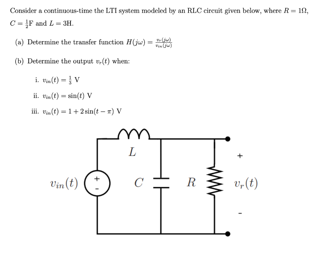 Solved Consider a continuous-time the LTI system modeled by | Chegg.com