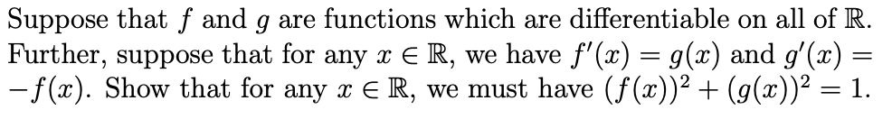 Solved Suppose that f and g are functions which are | Chegg.com