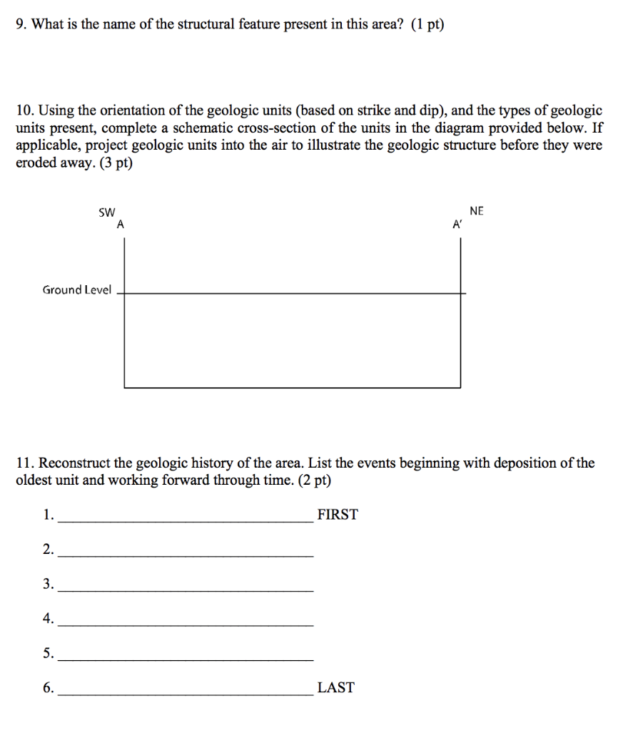 Solved Exercise 5A: Constructing a geologic cross-section | Chegg.com