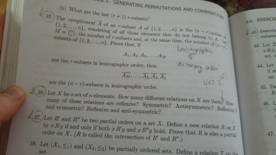 Solved . GENERATING PERMUTATIONS AND COMBINAT The complement | Chegg.com