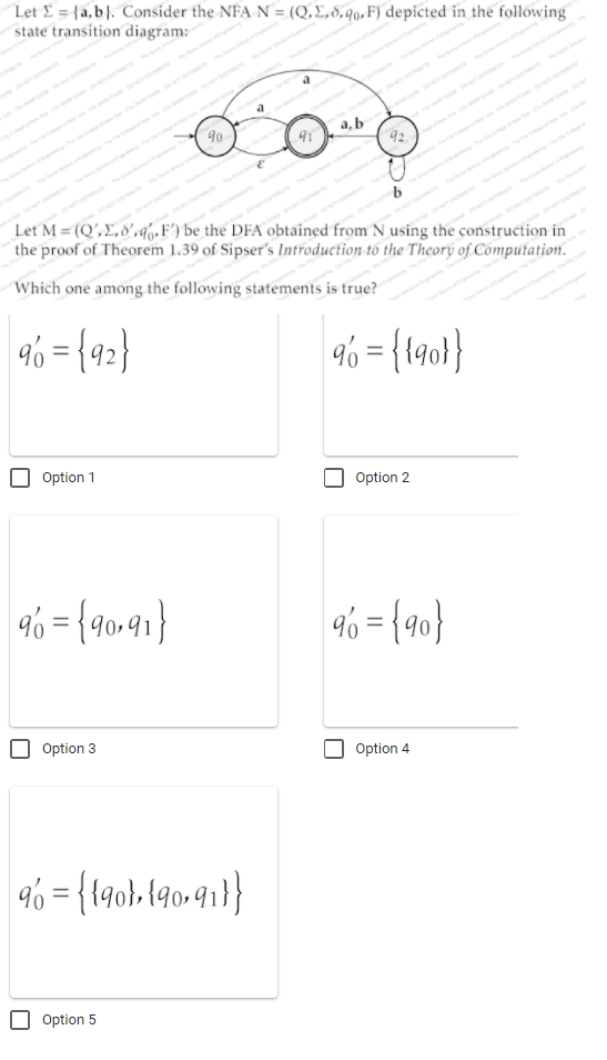 Let I = {a,b}. Consider the NFA N = (0,1,0,90,F) | Chegg.com