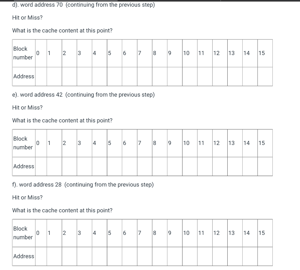 Solved 3. (4 pts) Assume that you have a direct-mapped cache | Chegg.com