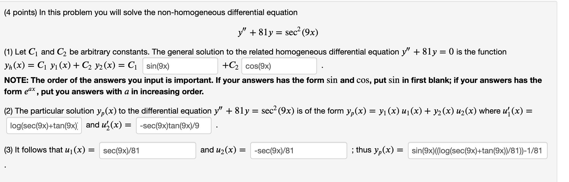 Solved (4 points) In this problem you will solve the | Chegg.com
