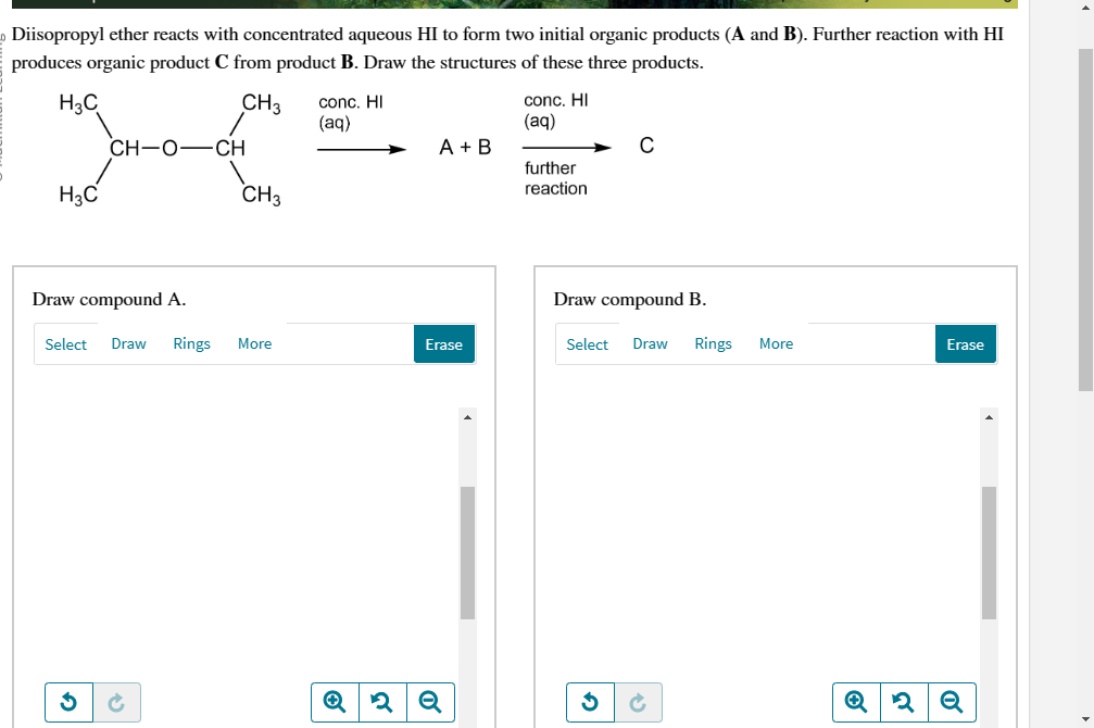 Solved Diisopropyl ether reacts with concentrated aqueous HI | Chegg.com