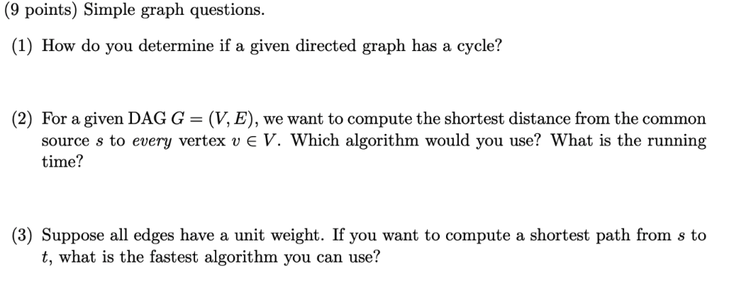 Solved (9 points) Simple graph questions. (1) How do you | Chegg.com