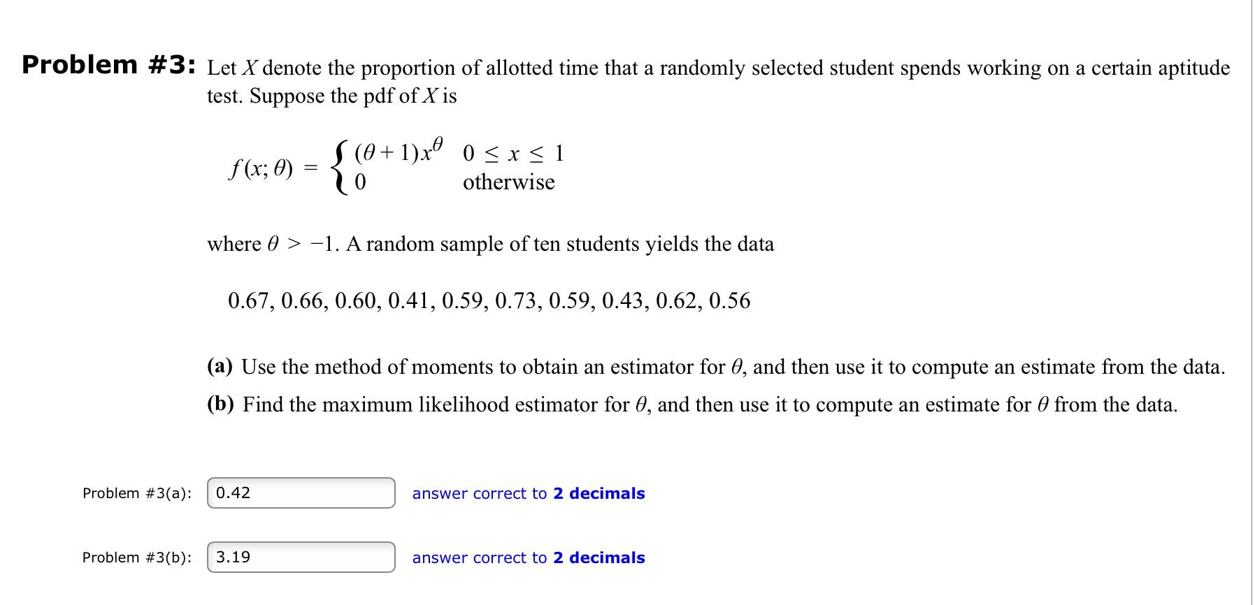Solved em \#3: Let X denote the proportion of allotted time | Chegg.com