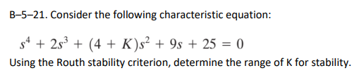 Solved B-5-21. Consider the following characteristic | Chegg.com