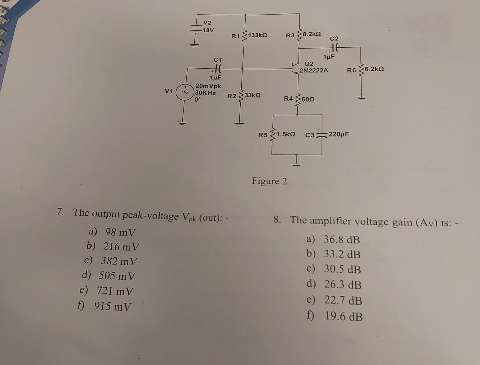 Solved The output peak-voltage Vpk (out): | Chegg.com