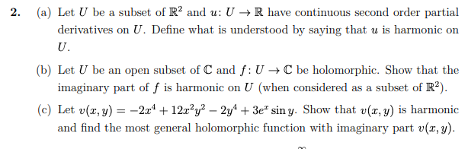 Solved 2. (a) Let U be a subset of R2 and u:U→R have | Chegg.com