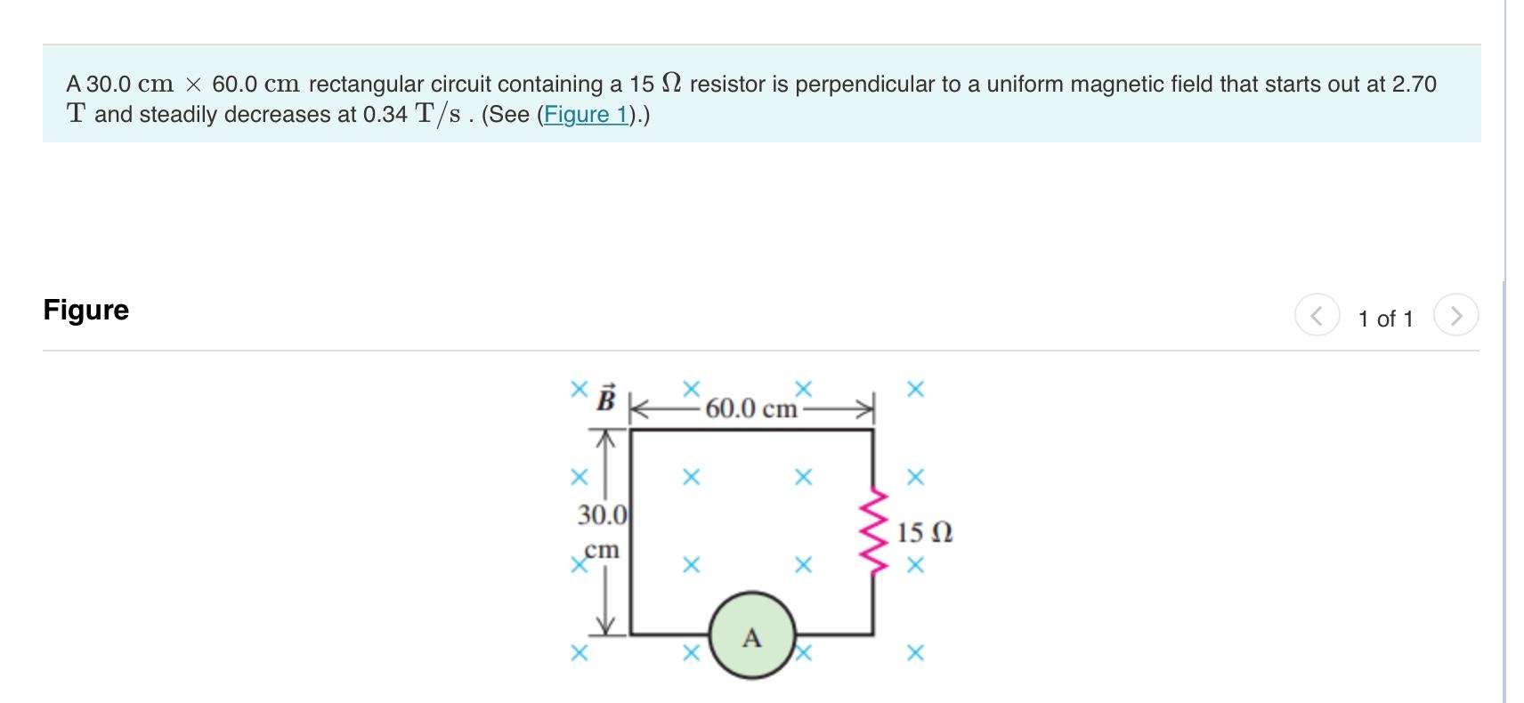 Solved A 30.0 cm×60.0 cm rectangular circuit containing a | Chegg.com