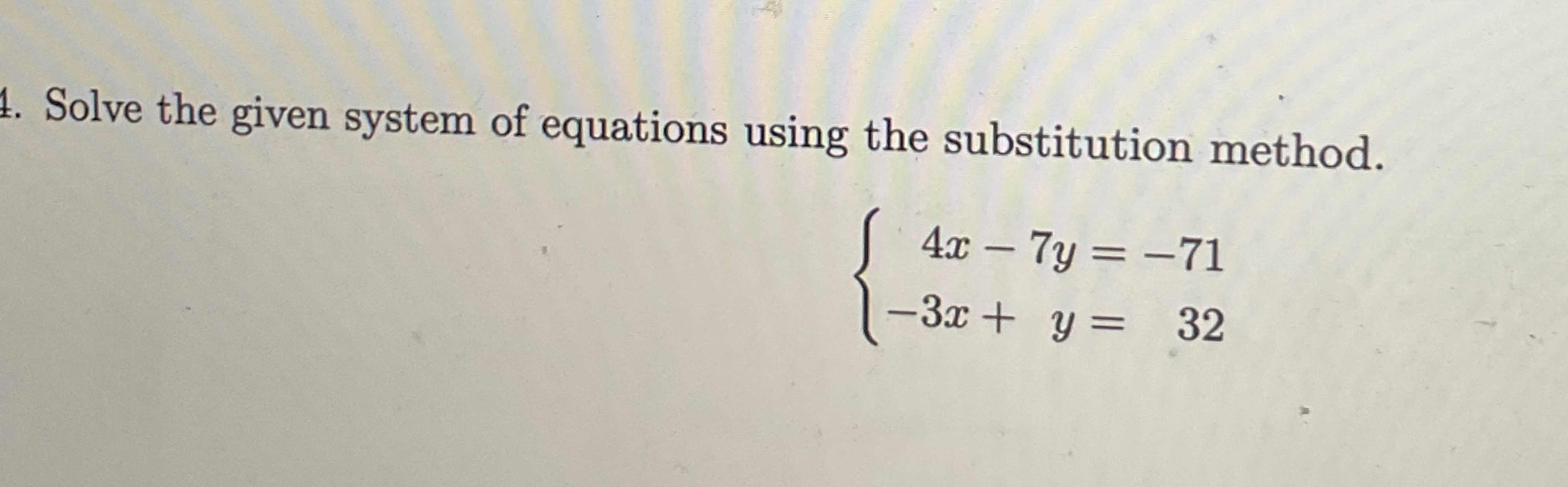 Solved Solve the given system of equations using the | Chegg.com