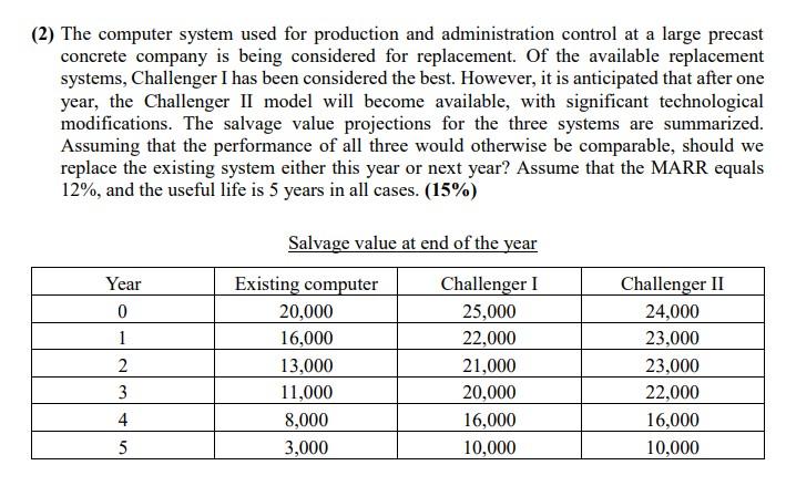 (2) The computer system used for production and | Chegg.com