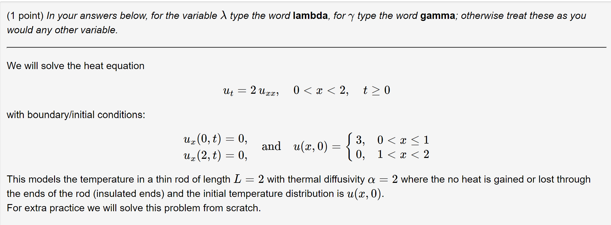 Solved (1 point) In your answers below, for the variable i | Chegg.com