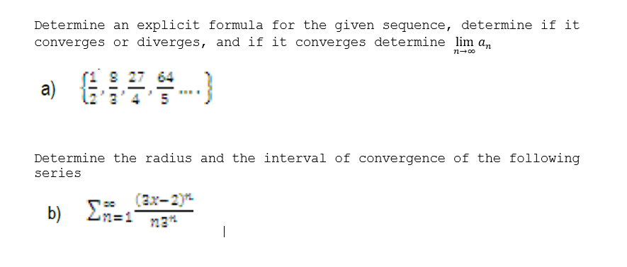 Solved Determine an explicit formula for the given sequence, | Chegg.com