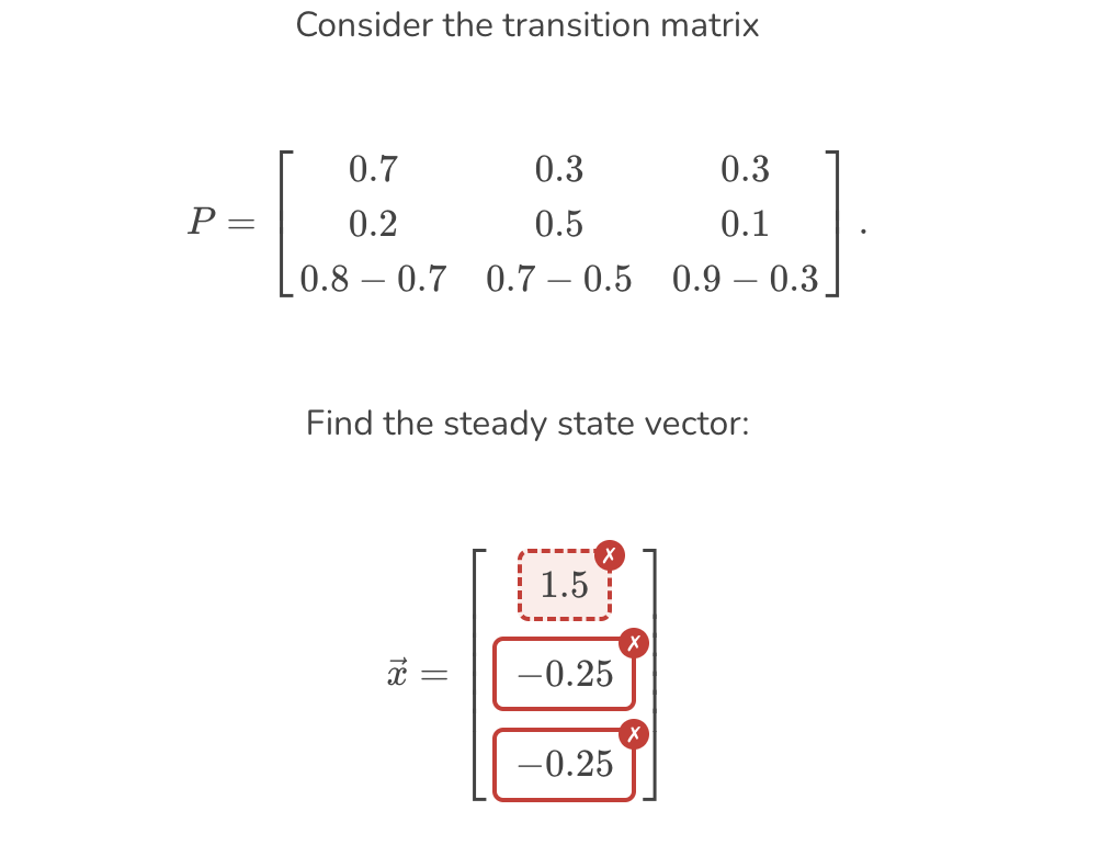 Solved Consider the transition matrix | Chegg.com