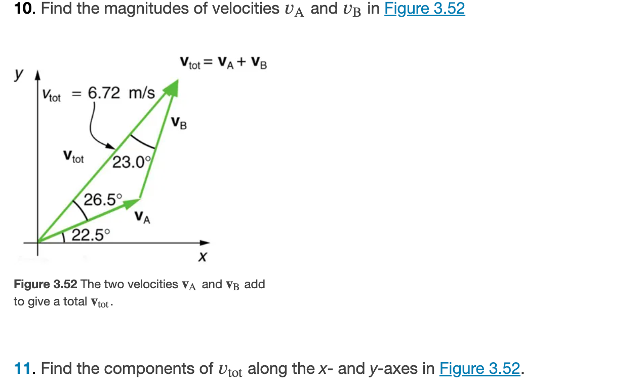 Solved 10. Find the magnitudes of velocities vA and vB in | Chegg.com
