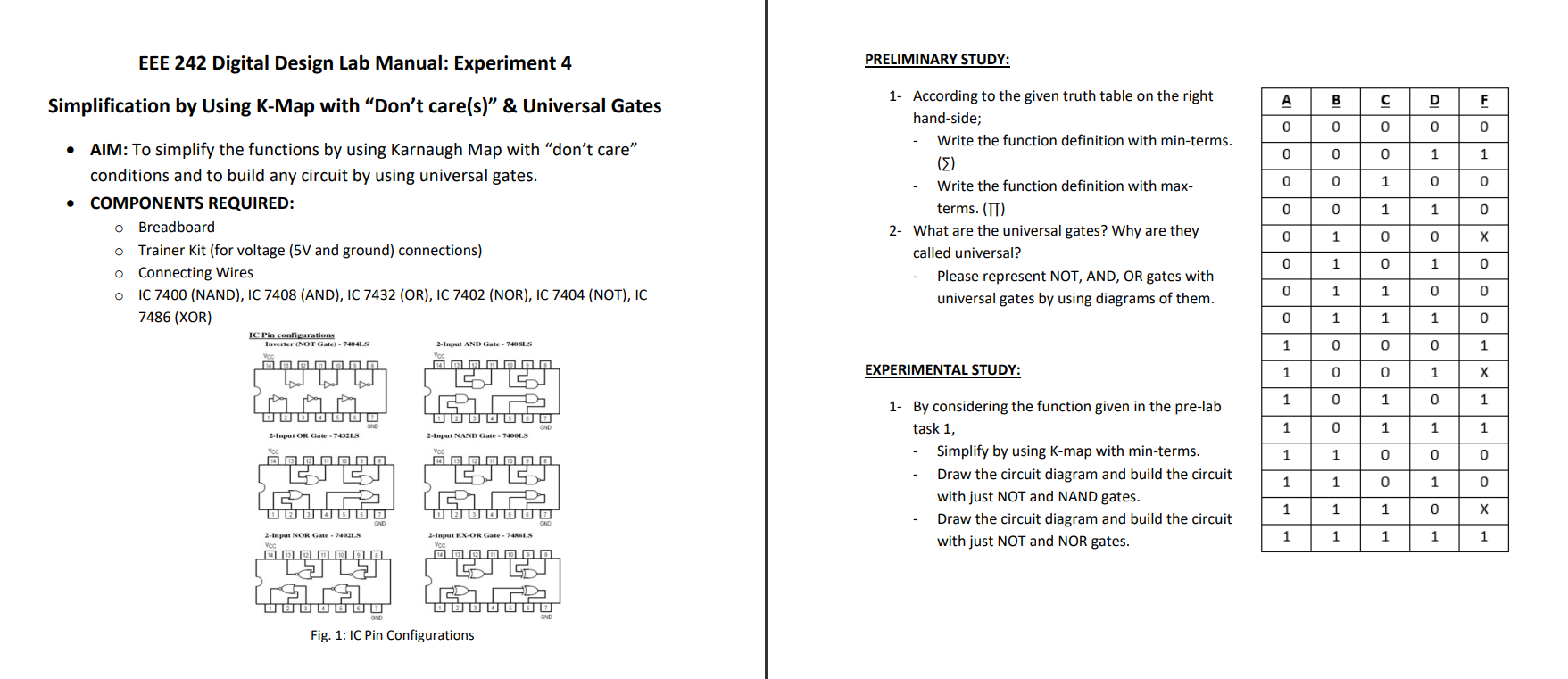 Solved EEE 242 Digital Design Lab Manual: Experiment 4 | Chegg.com