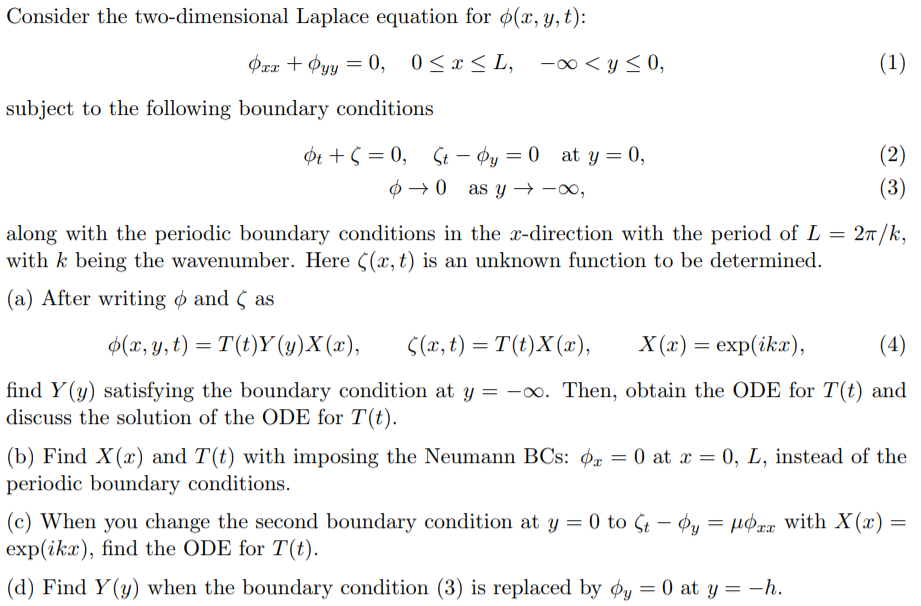 Consider the two-dimensional Laplace equation for | Chegg.com