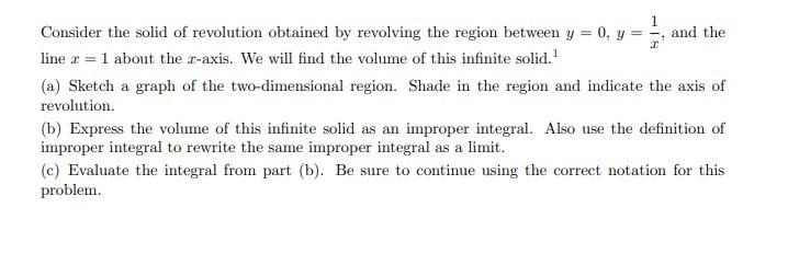 Solved 1 1 Consider the solid of revolution obtained by | Chegg.com