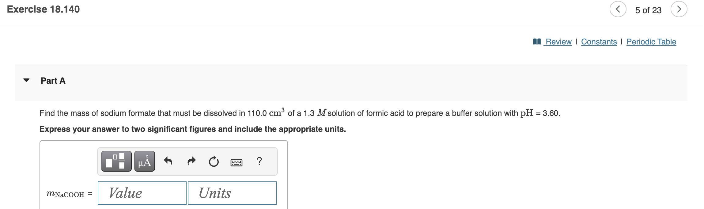 Solved Find the mass of sodium formate that must be | Chegg.com