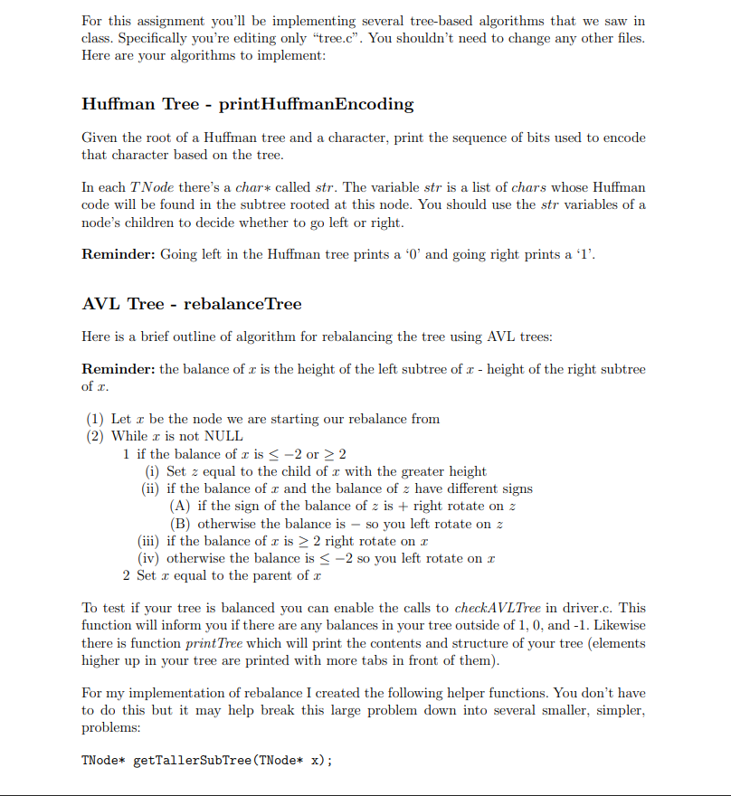 For this assignment you'll be implementing several | Chegg.com