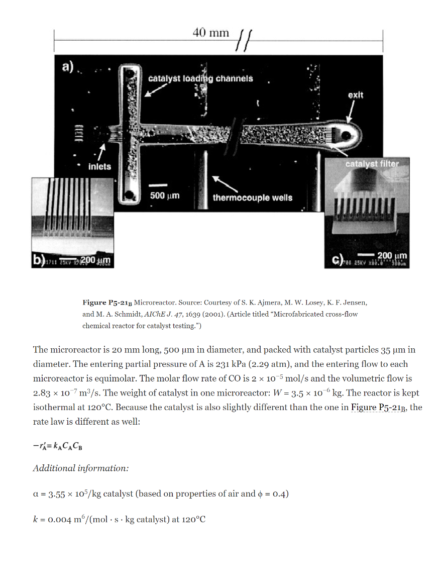 Solved P5−21B A microreactor from the MIT group similar to | Chegg.com