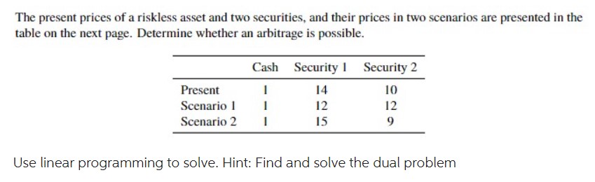 Solved The present prices of a riskless asset and two | Chegg.com