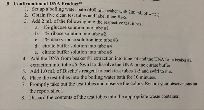 Solved Which of the test tubes in procedure Part B Step 3 | Chegg.com