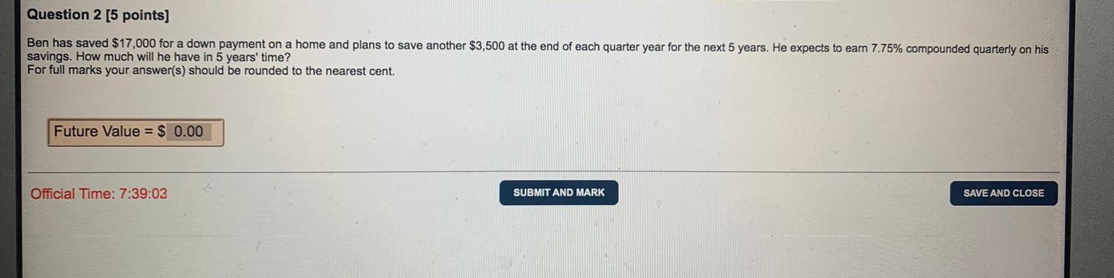 Solved Question 1 [5 points] Calculate the future value of | Chegg.com