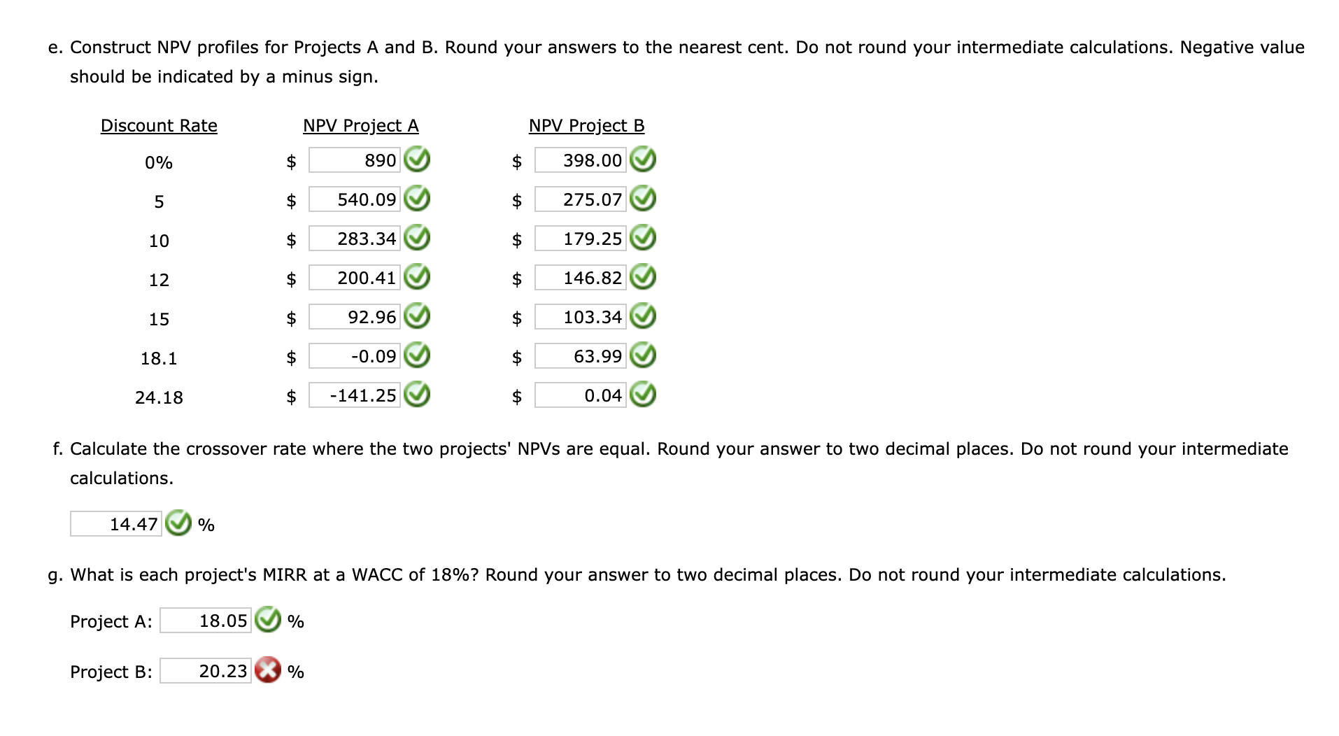Solved b. What is each project's IRR? Round your answer to | Chegg.com