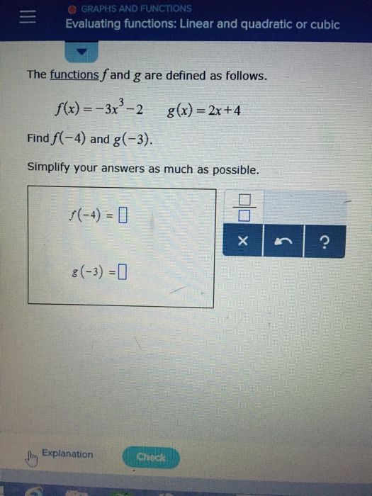 Solved O GRAPHS AND FUNCTIONS Evaluating functions: Linear | Chegg.com