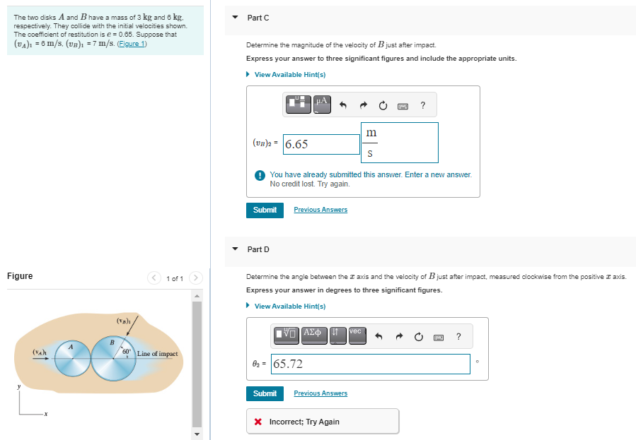 Solved The two disks A and B ﻿have a mass of 3kg ﻿and | Chegg.com