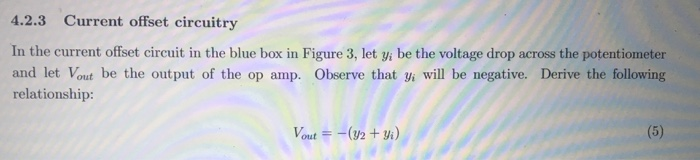 Solved 4.2.3 Current offset circuitry In the current offset | Chegg.com