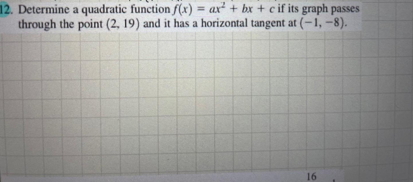 Solved Find the quadratic function f(x)=ax^2+bx+c | Chegg.com