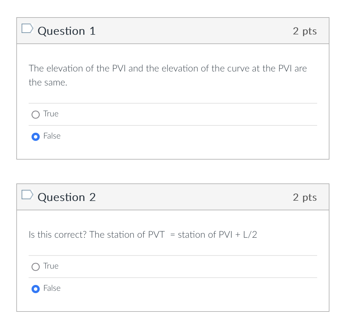 Solved Question 1 2 pts The elevation of the PVI and the | Chegg.com