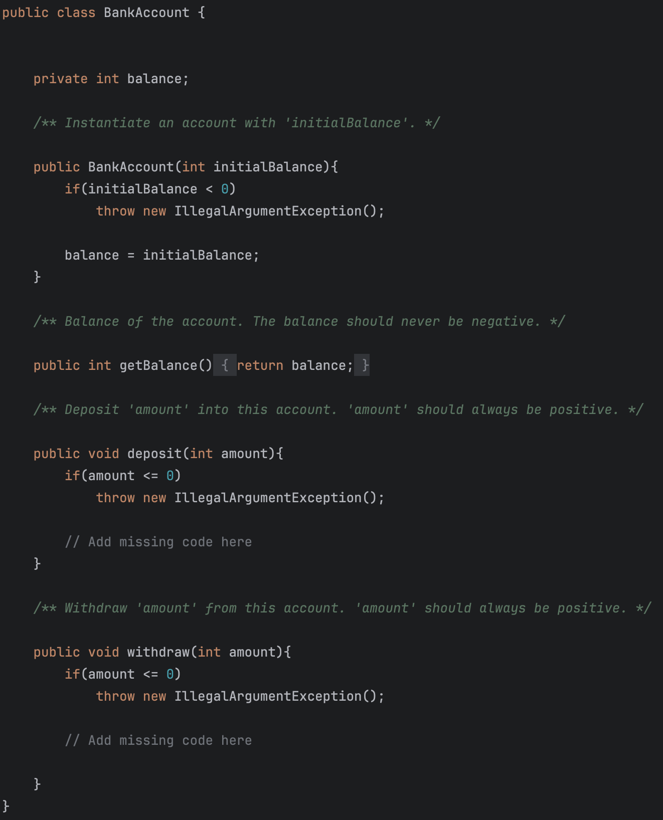 Solved 4. BankAccount Using Monitor Operations (10 points) | Chegg.com